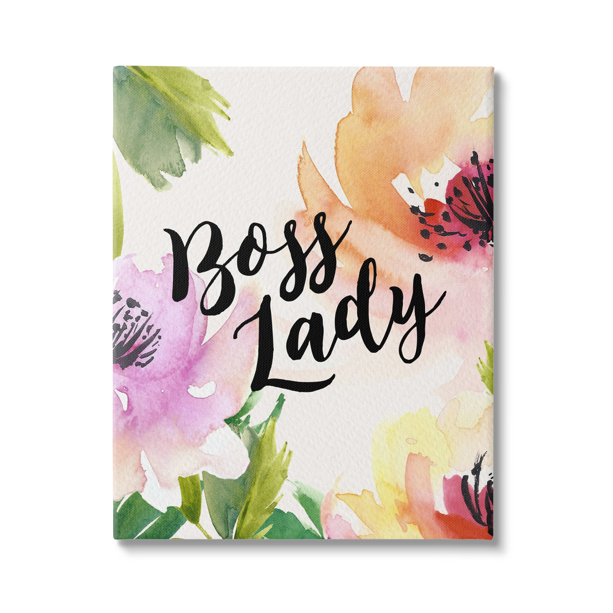 Stupell Industries Boss Lady Girl Power Calligraphy Flower Blossom ...